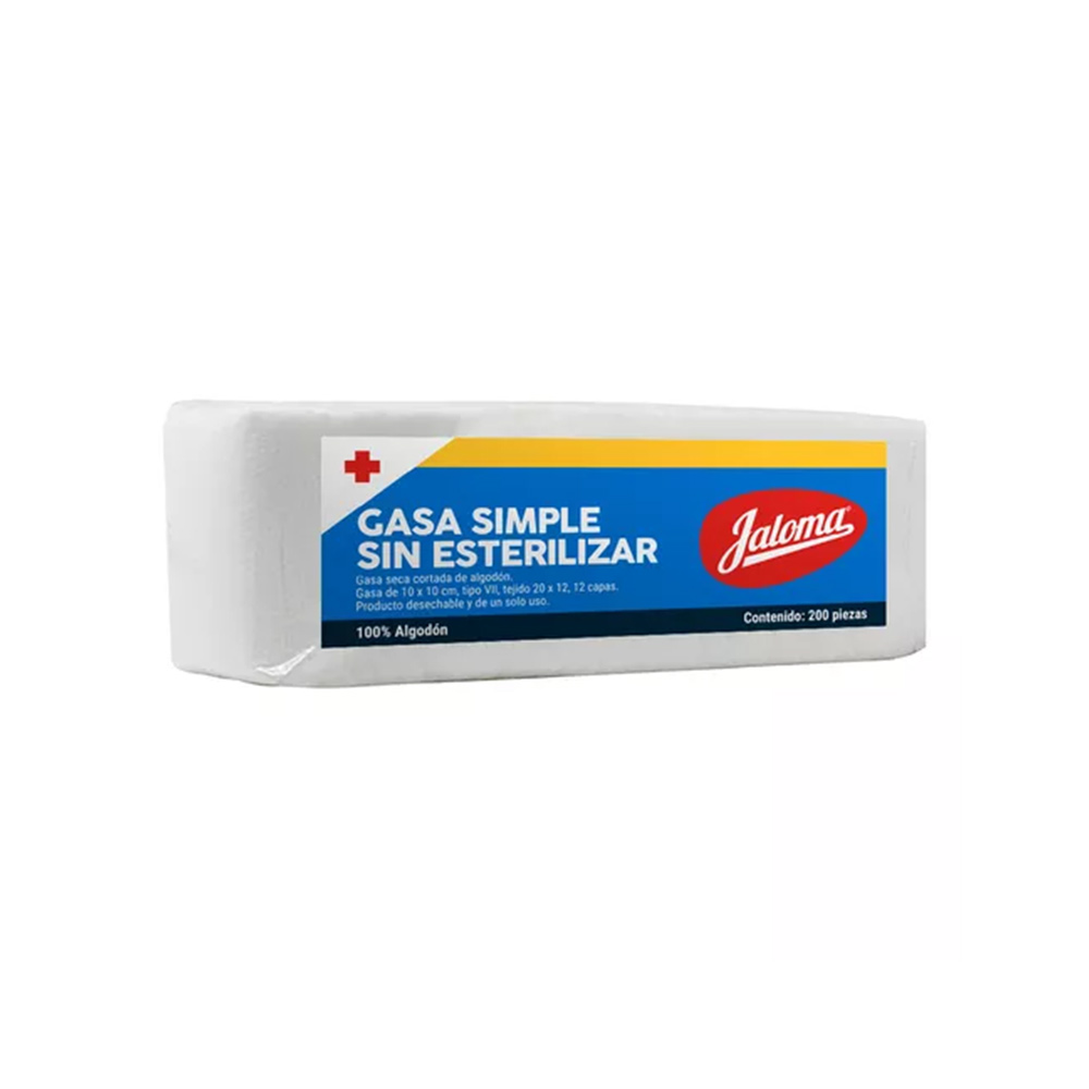GASA SIMPLE SIN ESTIRILIZAR 10 x 10CM JALOMA – Veli Medical