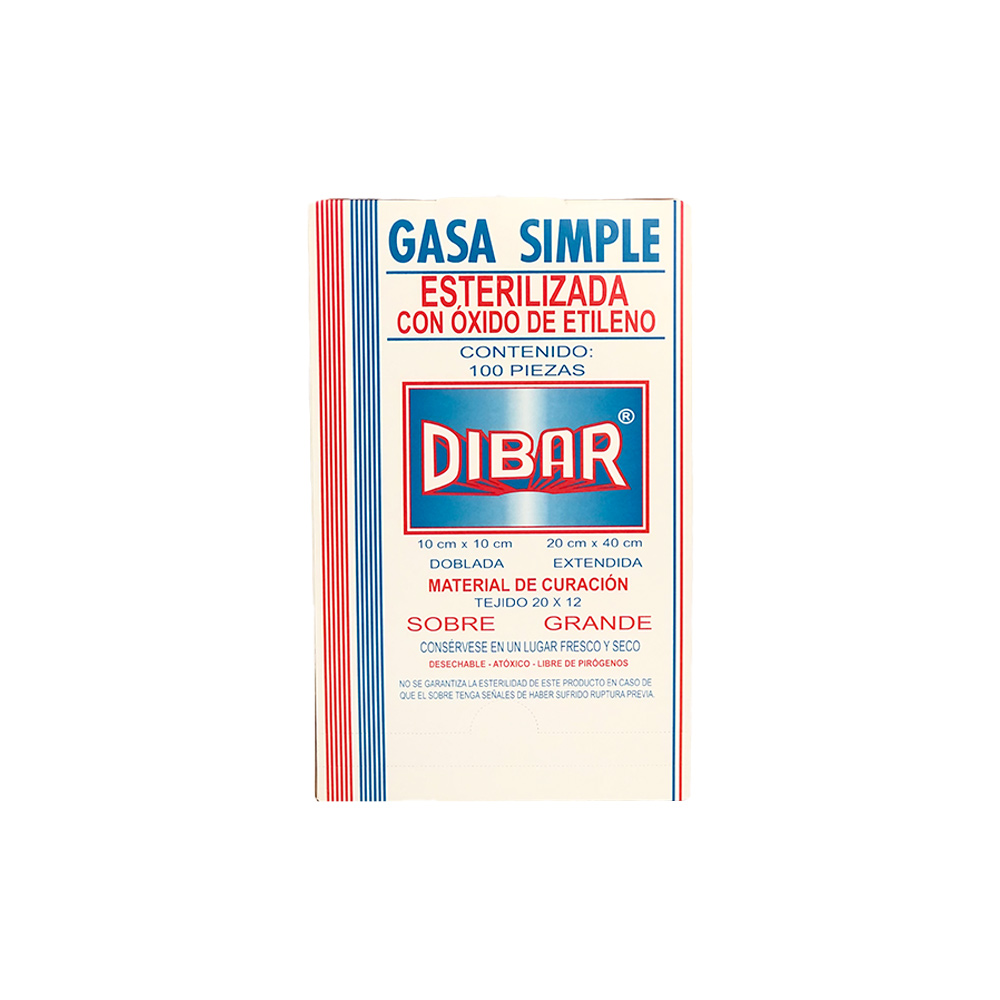 GASA SIMPLE 10 cm x 10 cm DIBAR – Veli Medical